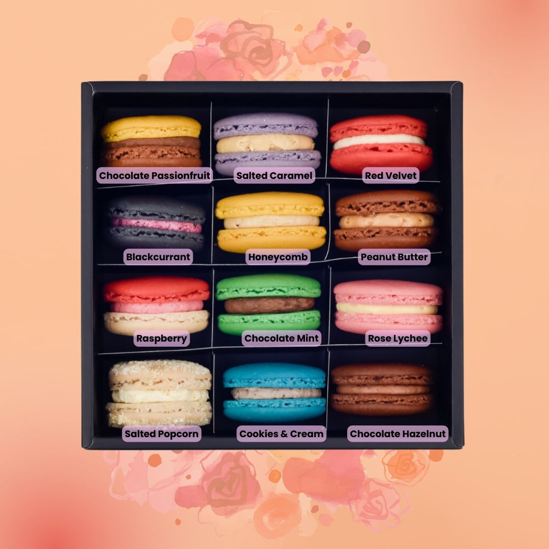 IWD Elevete’s Signature Assorted Macarons (Box of 12) | Luxury Gift Box ...