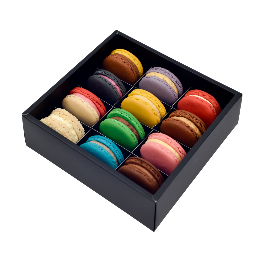 Box of 12 Assorted Macarons – Elevete Patisserie
