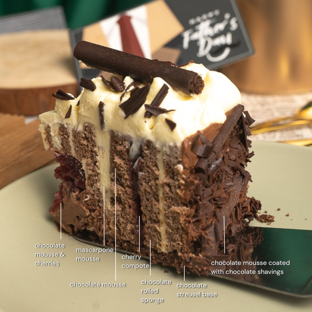 Black Forest Roulade Entremet Father's Day 2024 – Elevete Patisserie