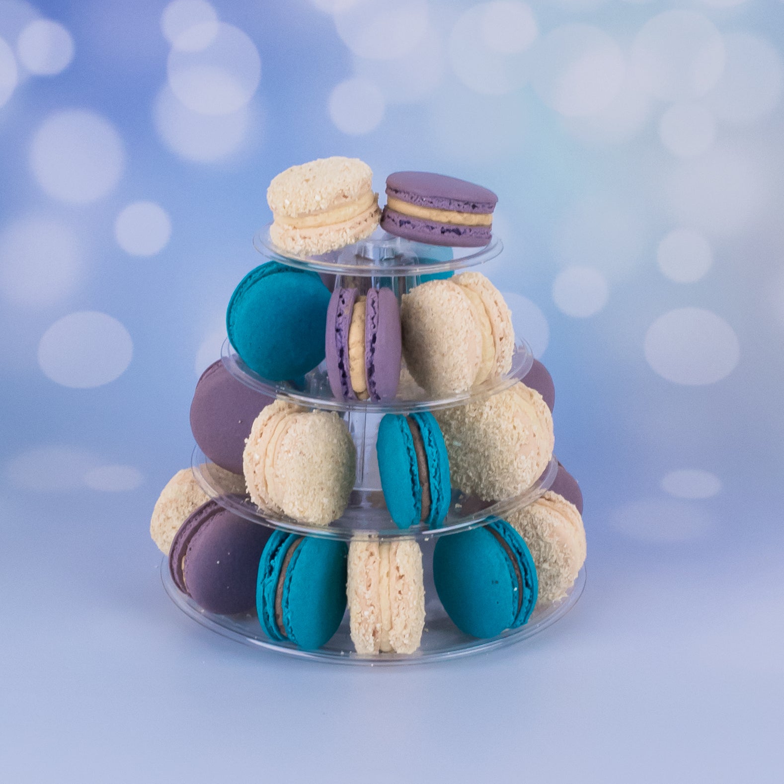 Assorted Macarons - Tower of 25 Blue Moon – Elevete Patisserie