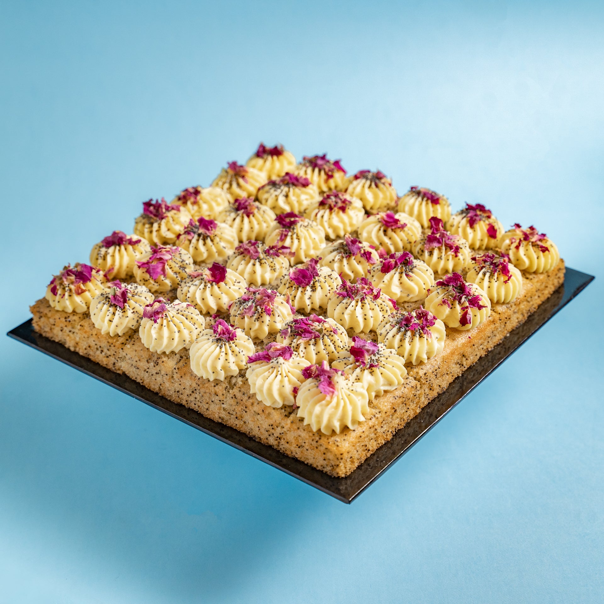 Square Lemon Poppyseed Cake Bites 9 Inch (1kg) – Elevete Patisserie