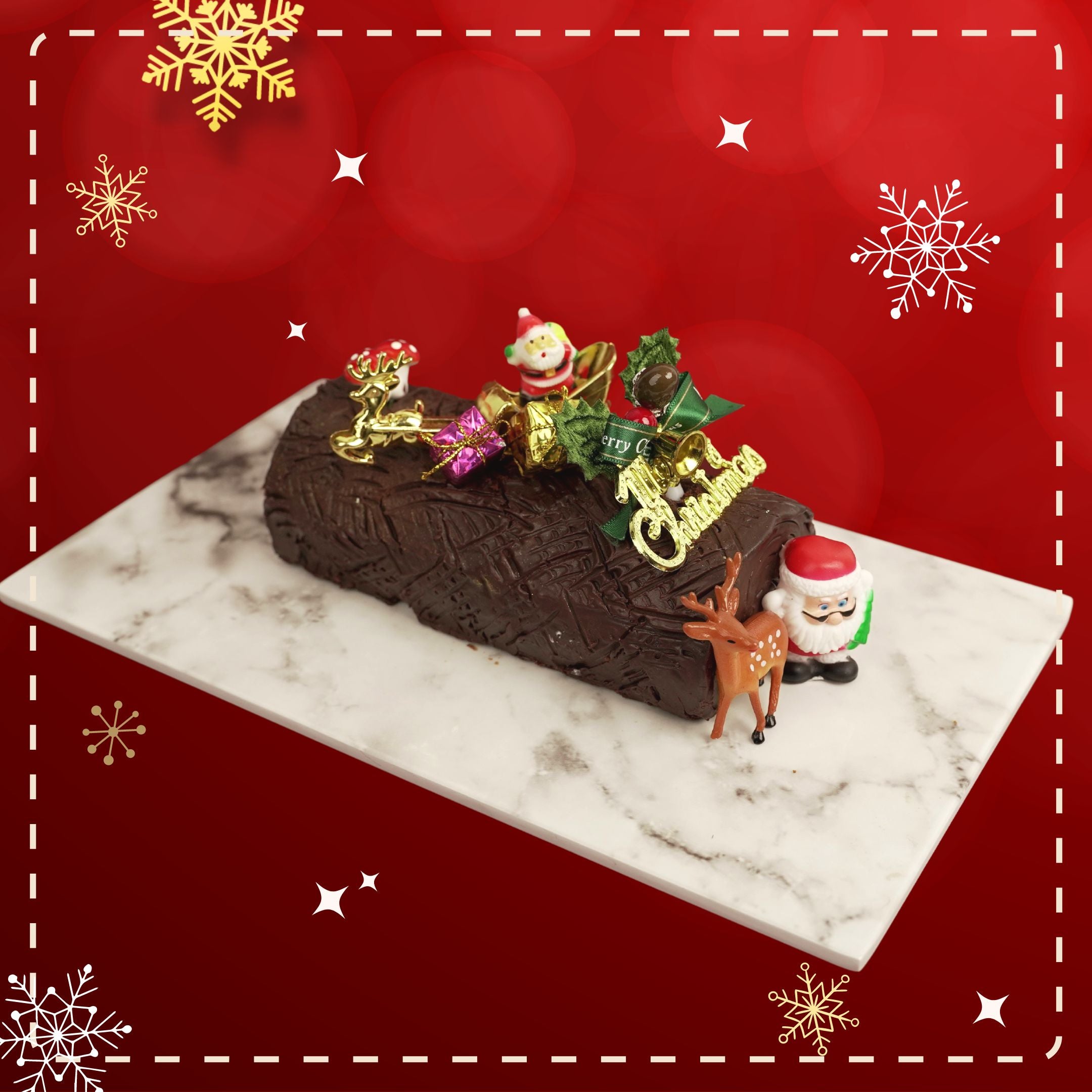 Mini Christmas Yule Log Cake – Elevete Patisserie